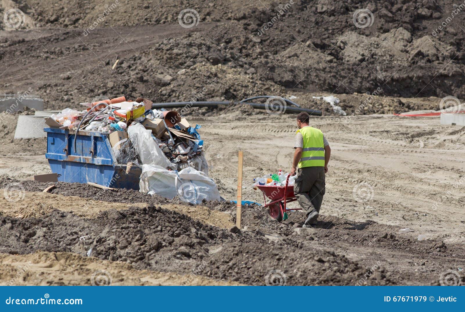 Worker throwing garbage editorial stock image. Image of container ...