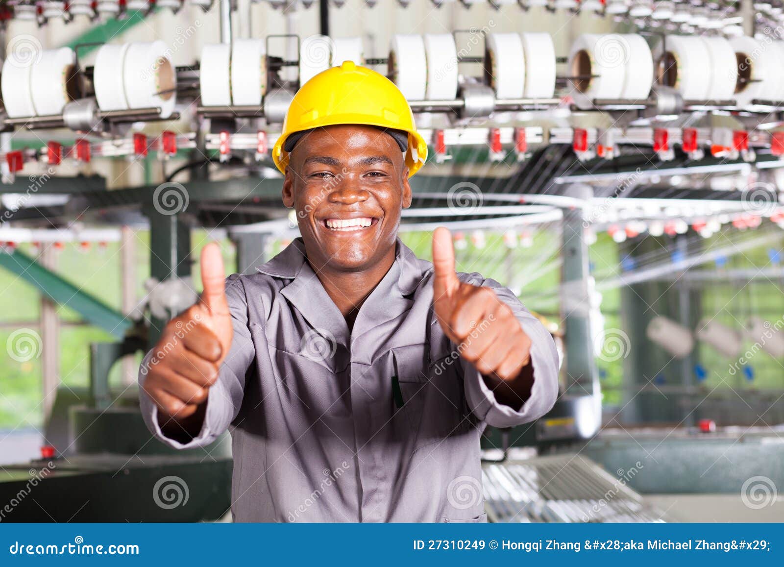 Worker thumbs up stock image. Image of confident, loom - 27310249
