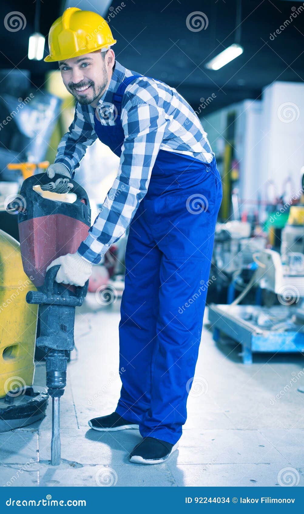 Worker To Work with Demolition Hammer Stock Photo - Image of demolition ...