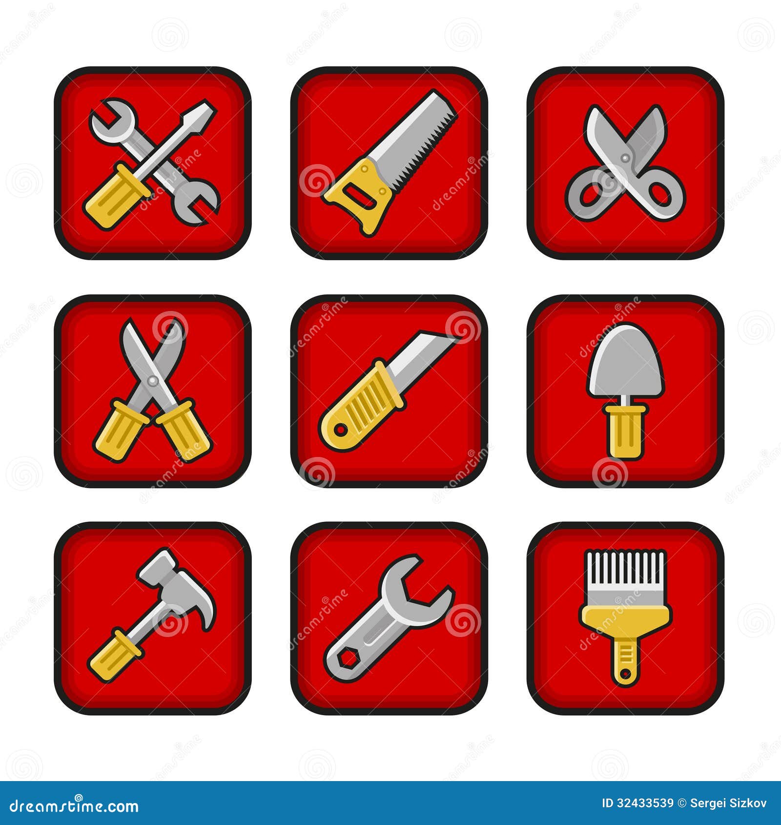 Worker tools icons stock vector. Illustration of design - 32433539
