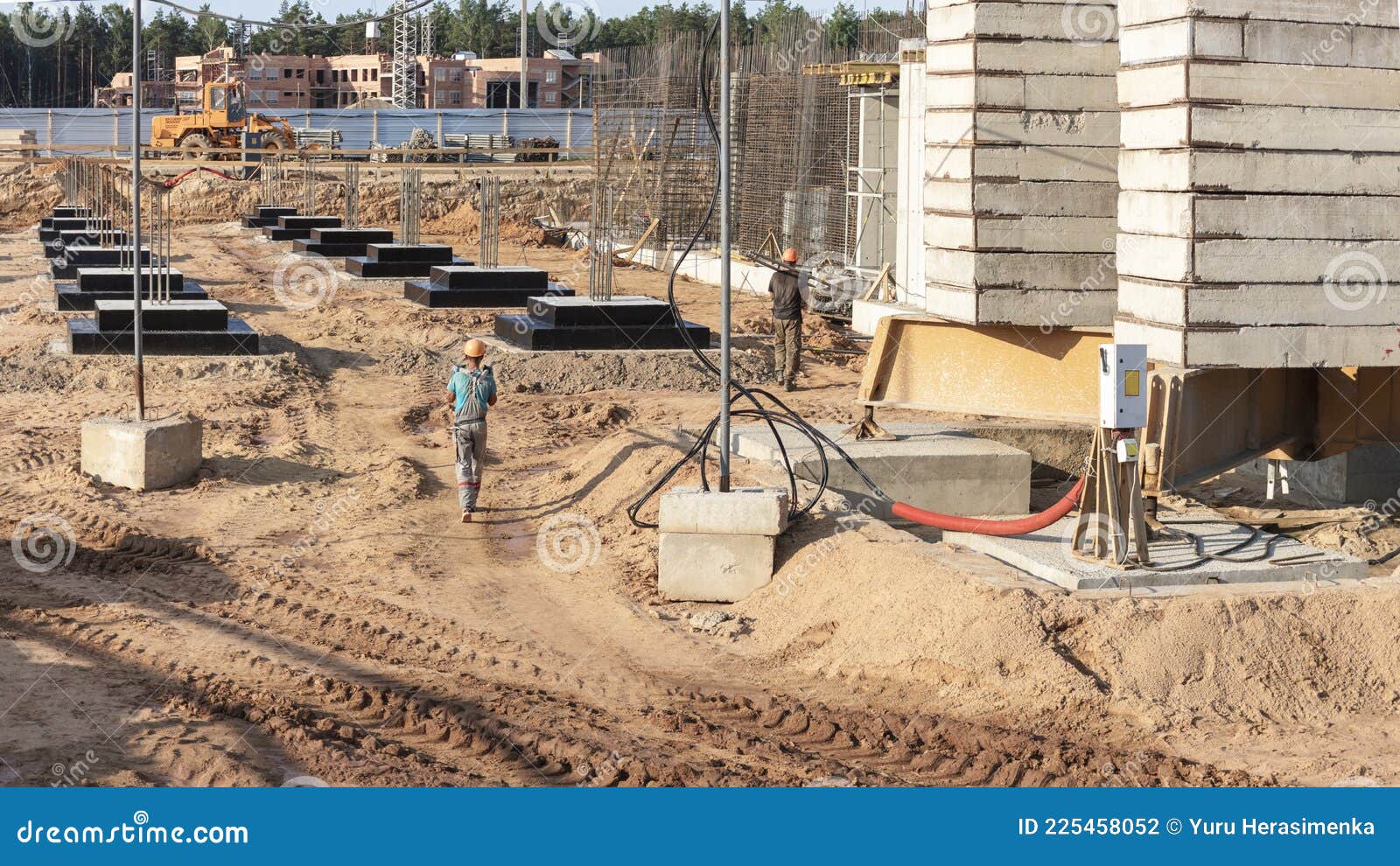 A Worker Transfers Elements for the Installation of the Formwork at the ...