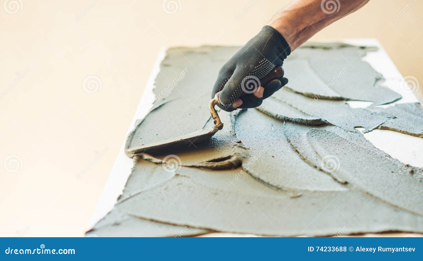 Worker with trowel stock photo. Image of hand, self, build - 74233688