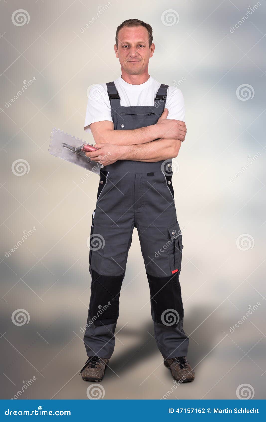Worker with trowel stock photo. Image of craftsman, industry - 47157162