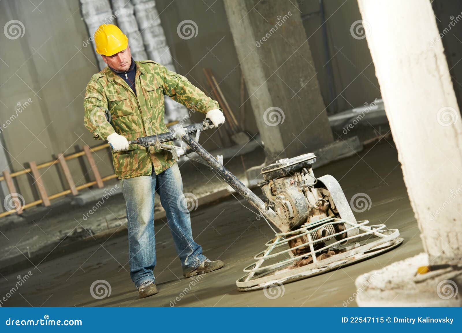 Worker Trowelling and Finishing of Concrete Stock Image - Image of ...