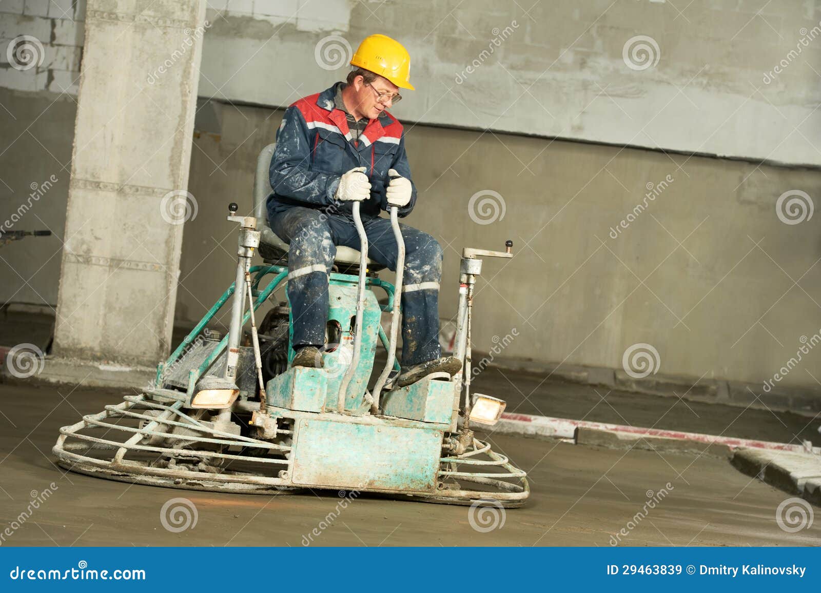 Worker Trowelling and Finishing of Concrete Stock Image - Image of duty ...