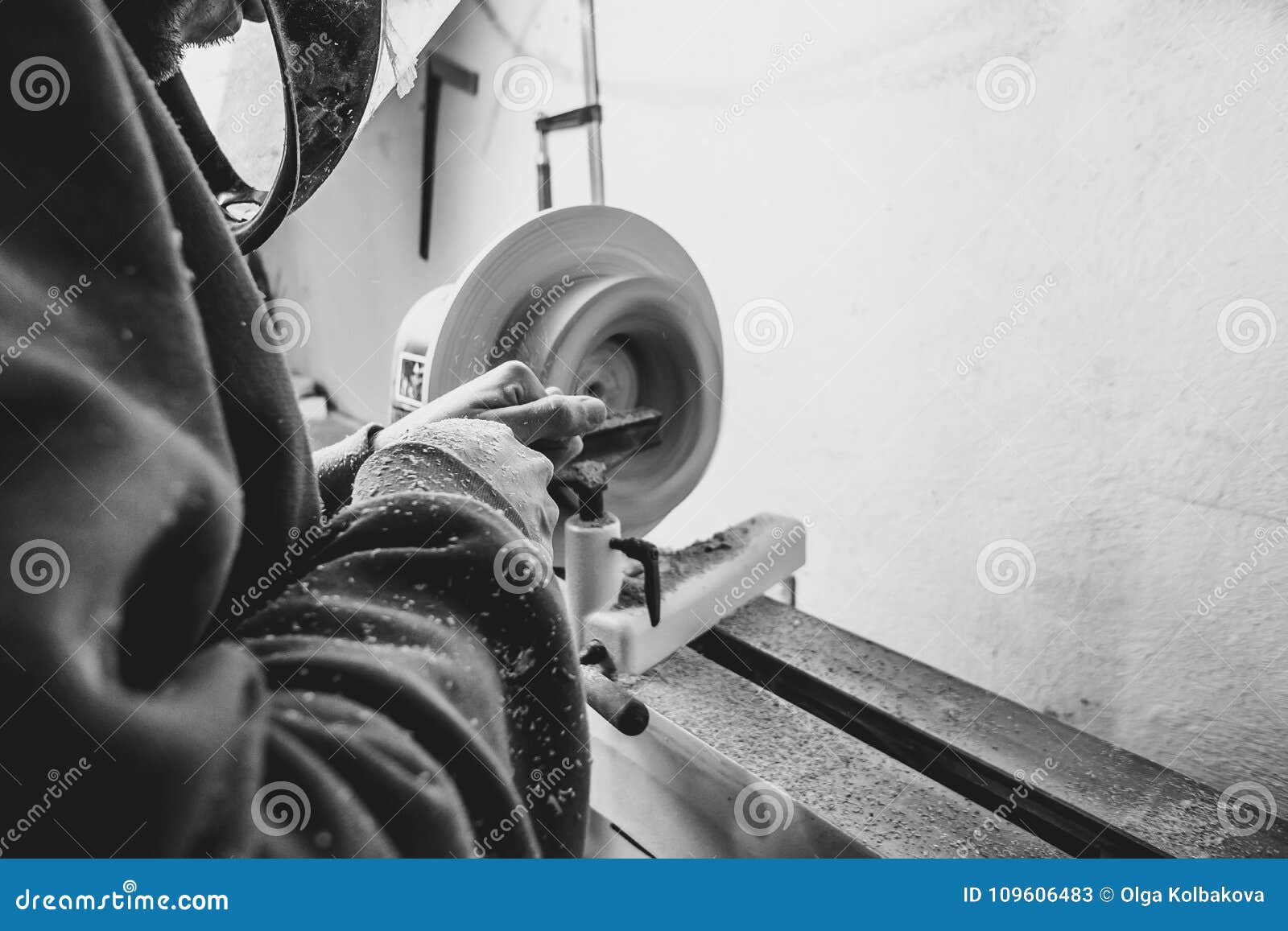 Lathe on a tree stock image. Image of industry, lumber - 109606483