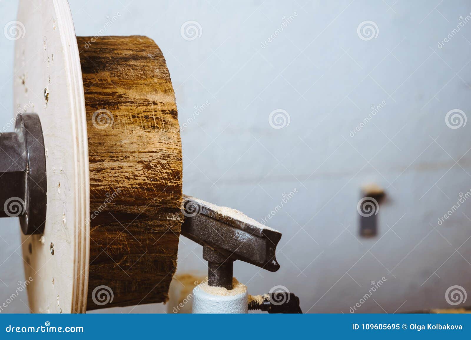 Lathe on a tree stock image. Image of chisel, lathe - 109605695