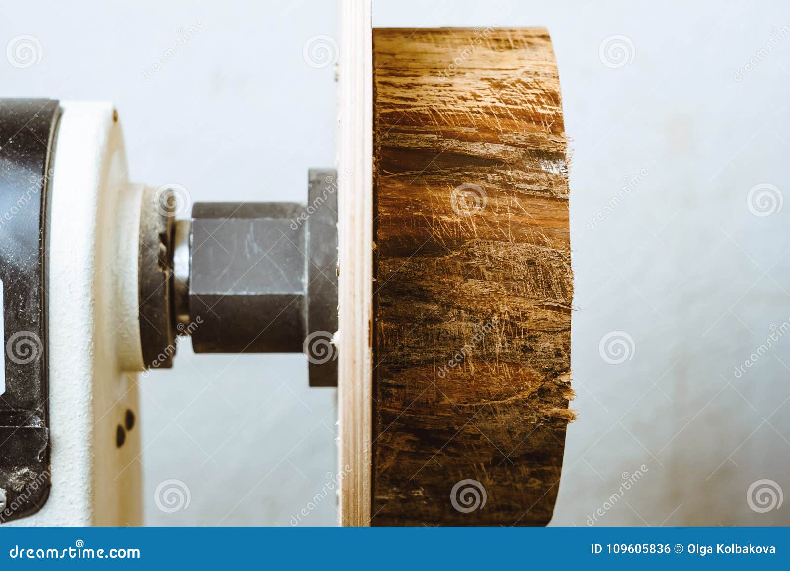 Lathe on a tree stock photo. Image of chisel, indoors - 109605836