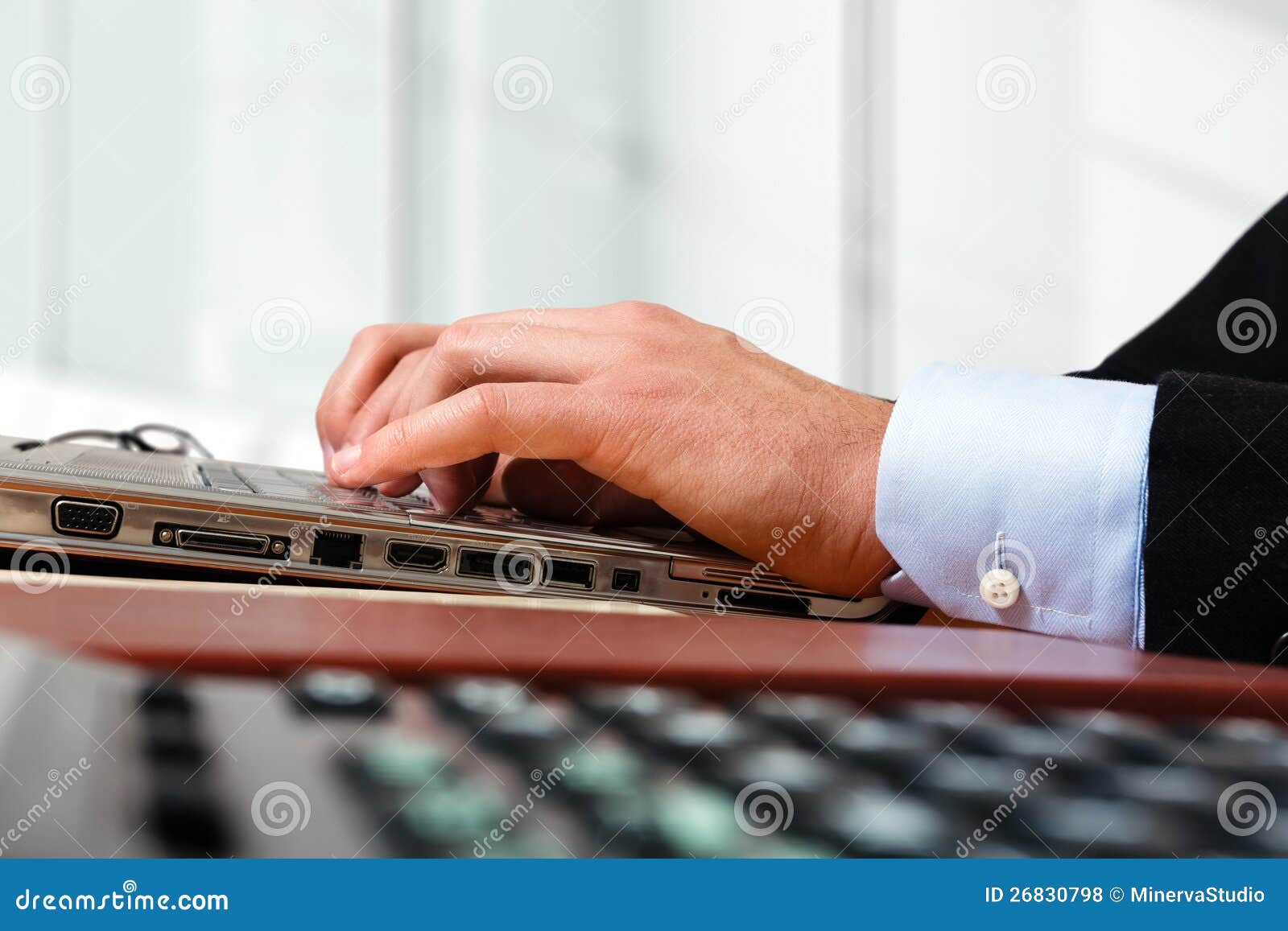 Worker Typing on a Laptop Computer Stock Photo - Image of working ...