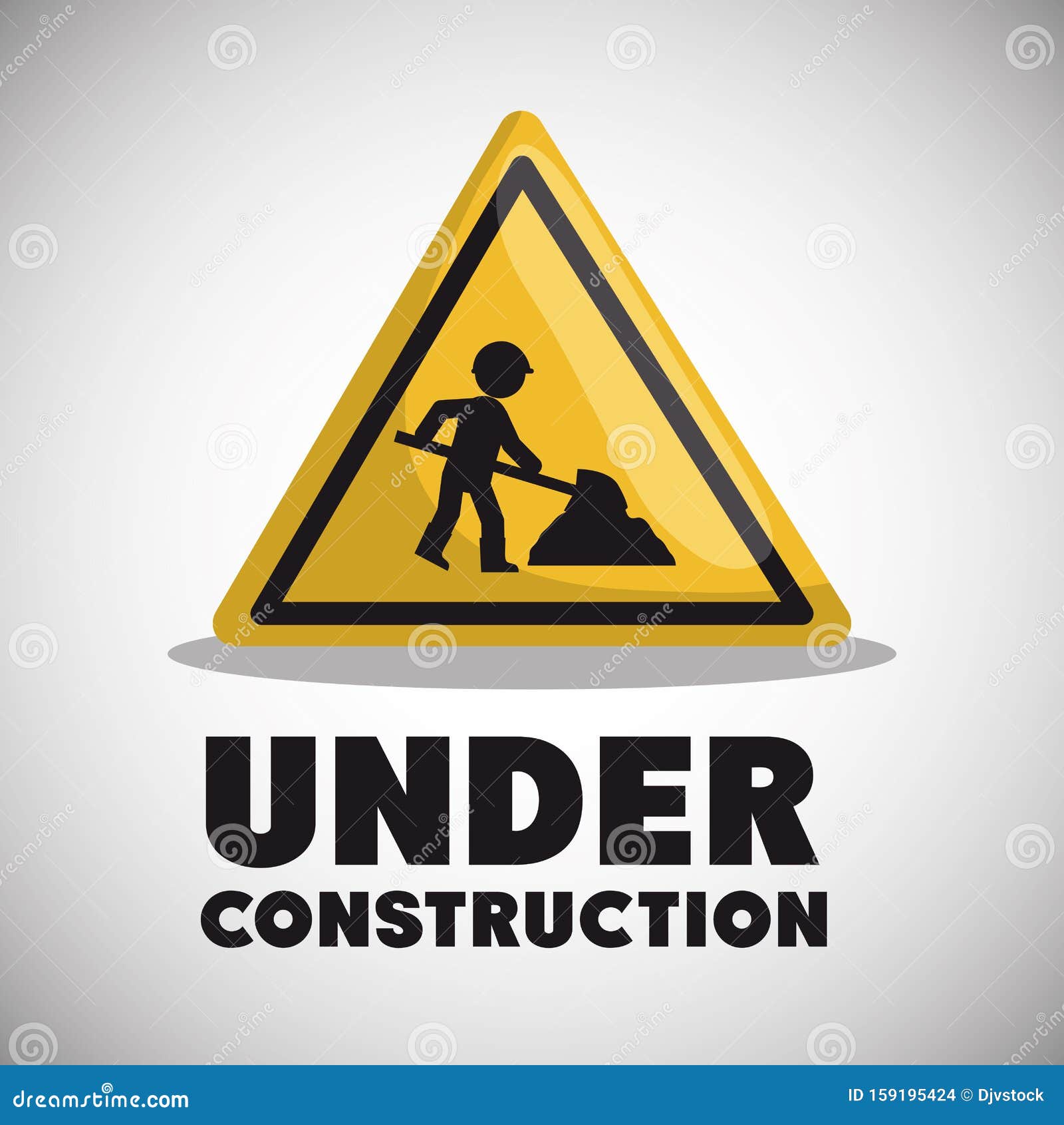 Worker Under Construction Place Vector Illustration Stock Illustration ...