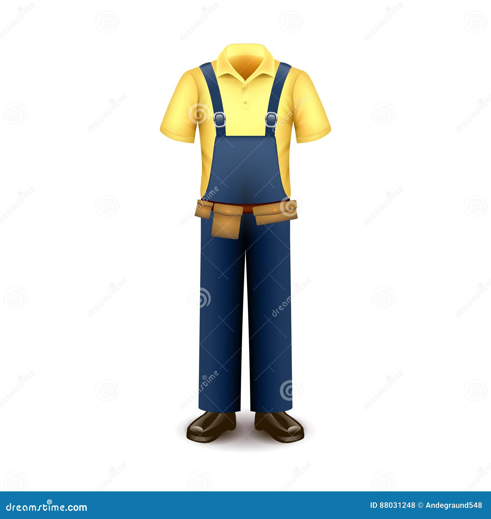 Worker Uniform Isolated on White Vector Stock Vector - Illustration of ...