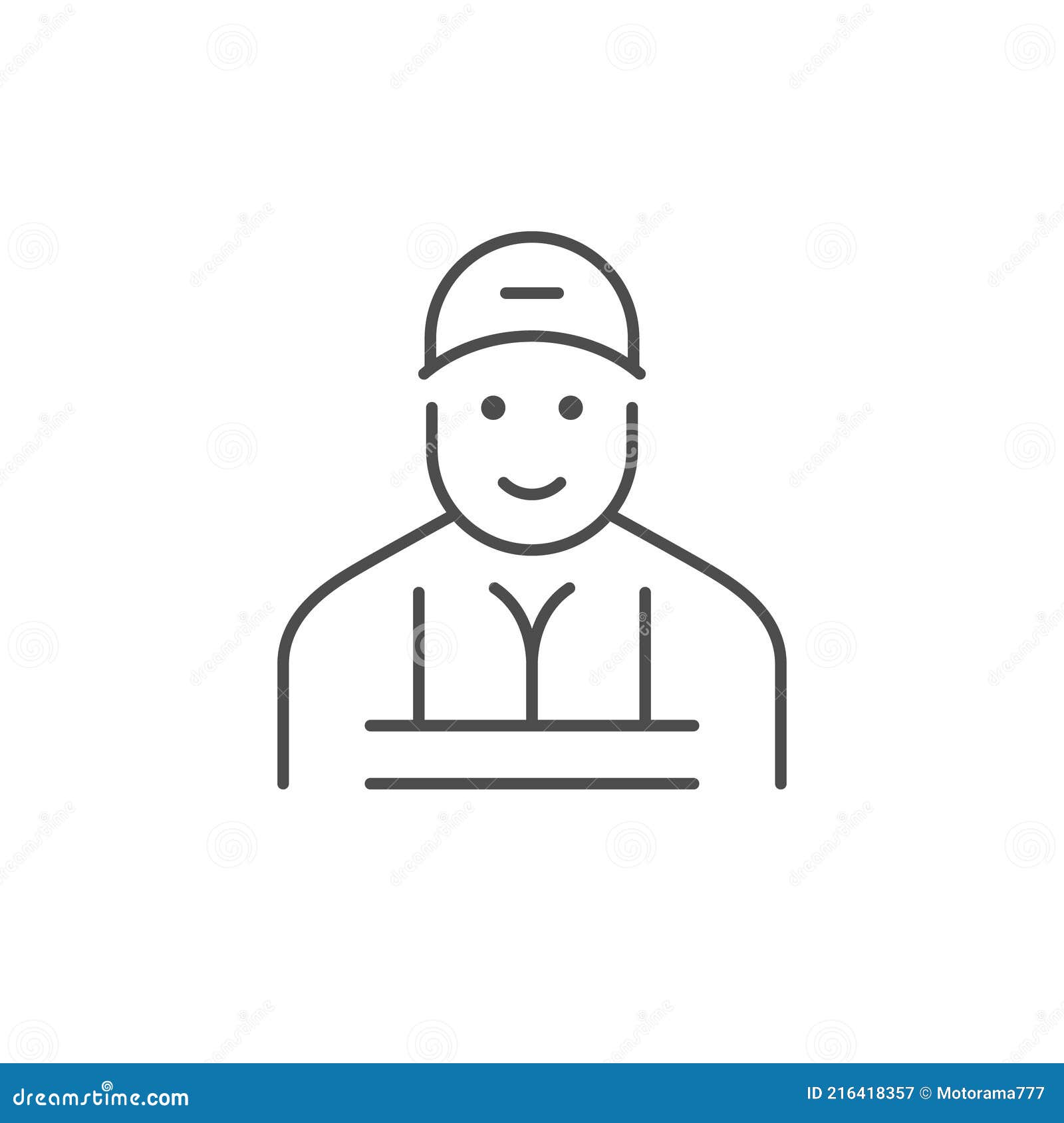 Worker in Uniform Line Outline Icon Stock Vector - Illustration of ...