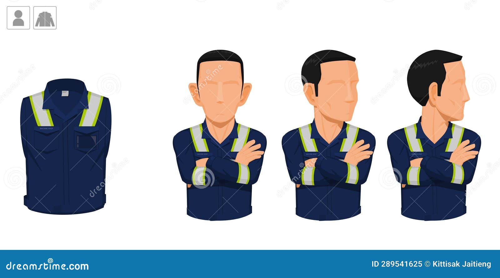 Worker with Uniform on White Background Stock Vector - Illustration of ...