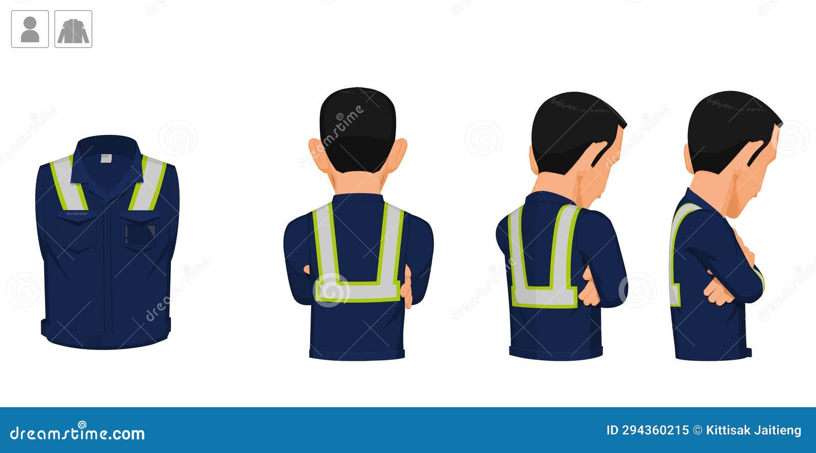 Worker with Uniform on White Background Stock Vector - Illustration of ...
