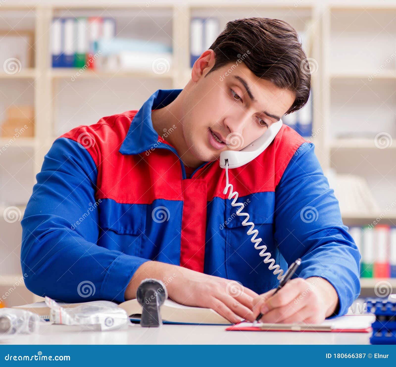 Worker in Uniform Working on Project Stock Image - Image of maintenance ...