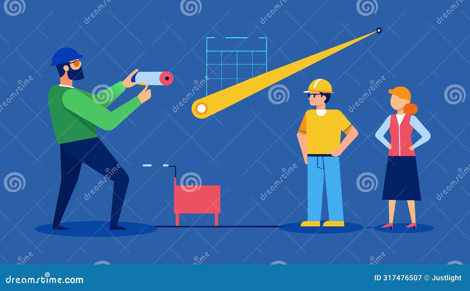 A Worker Uses a Laser Pointer To Highlight Specific Areas on a ...