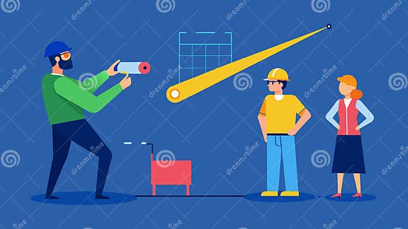 A Worker Uses a Laser Pointer To Highlight Specific Areas on a ...