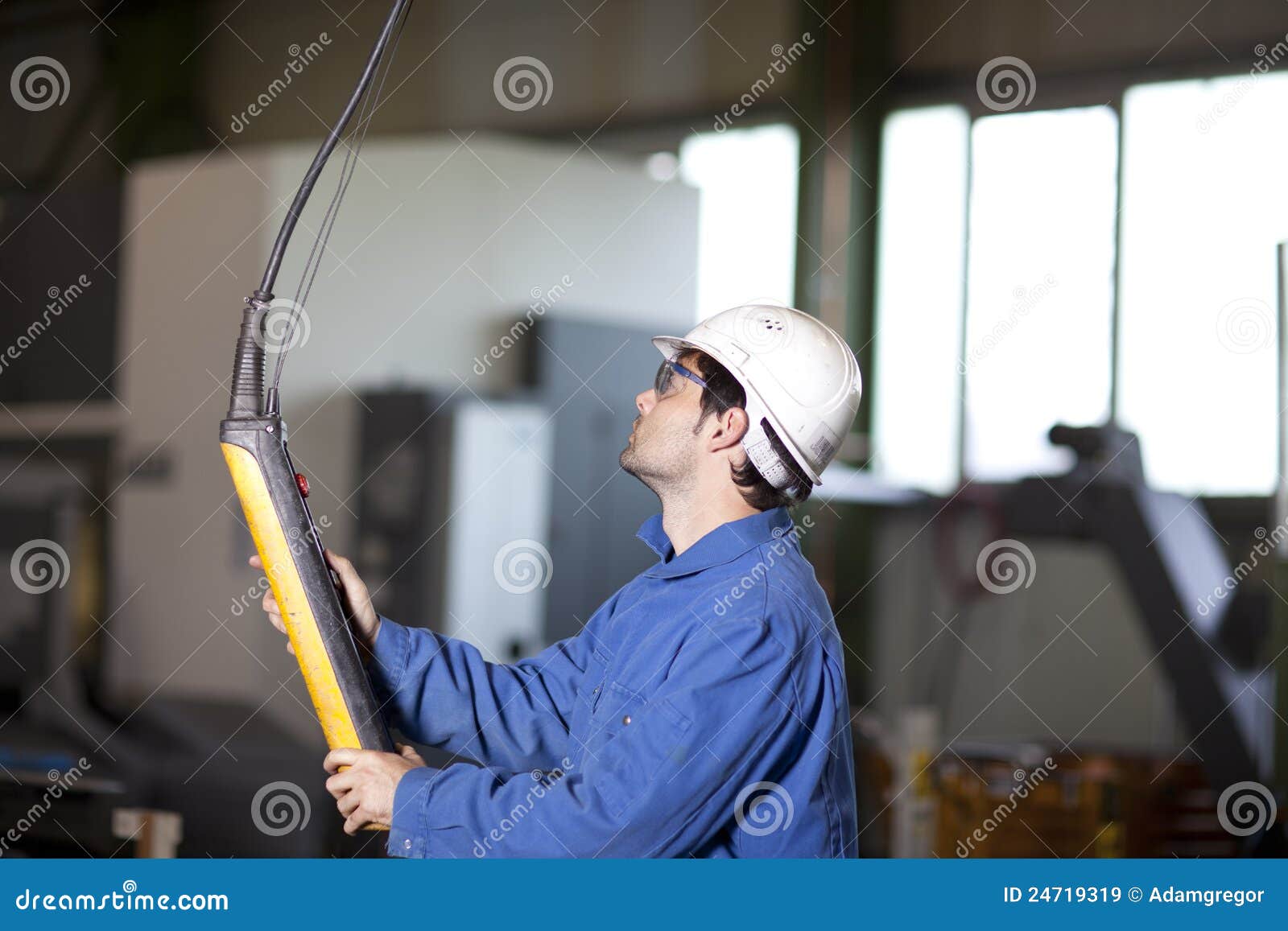 Worker using a crane stock image. Image of fabricator - 24719319
