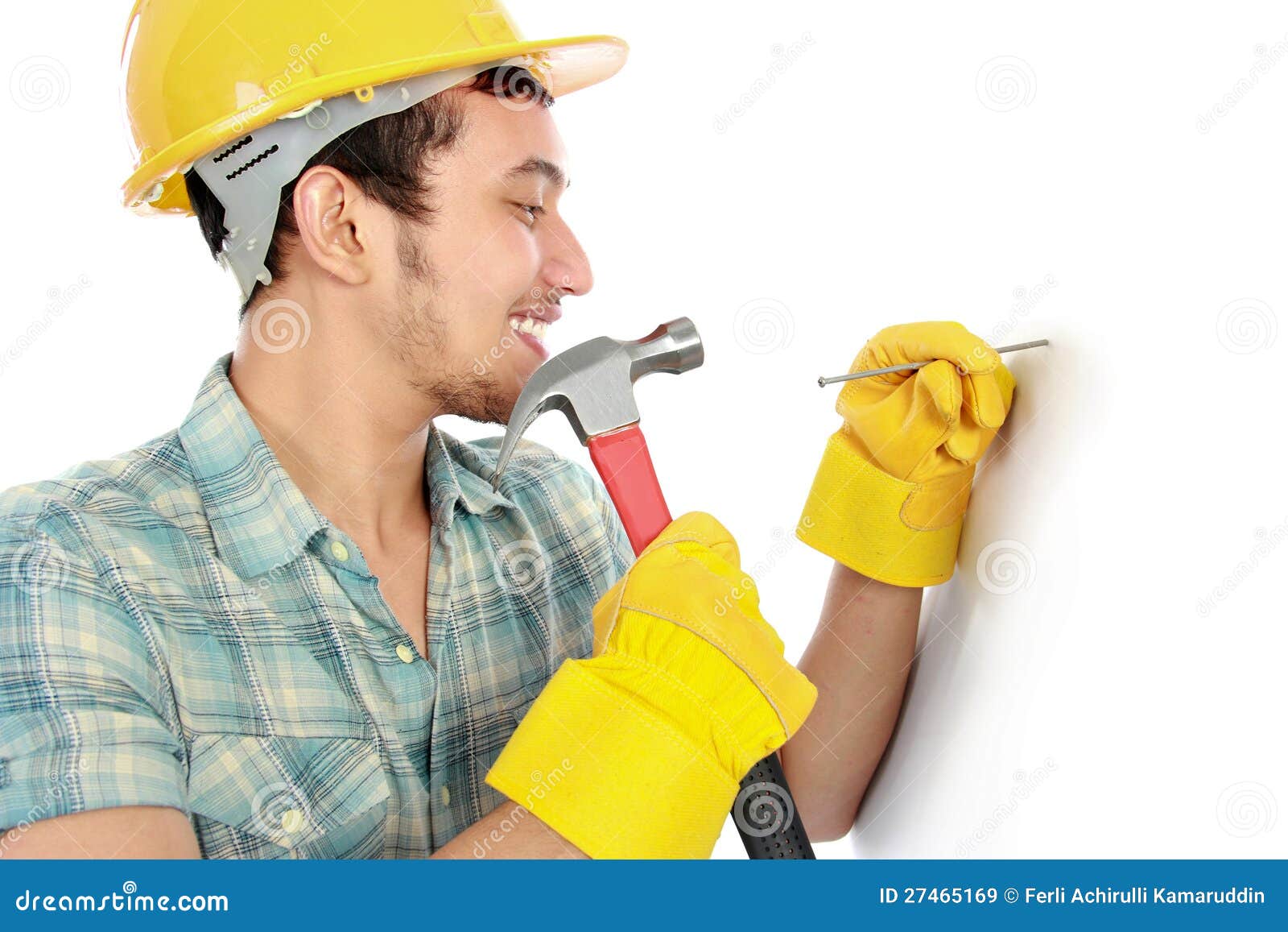 Worker using hammer stock image. Image of repair, design - 27465169