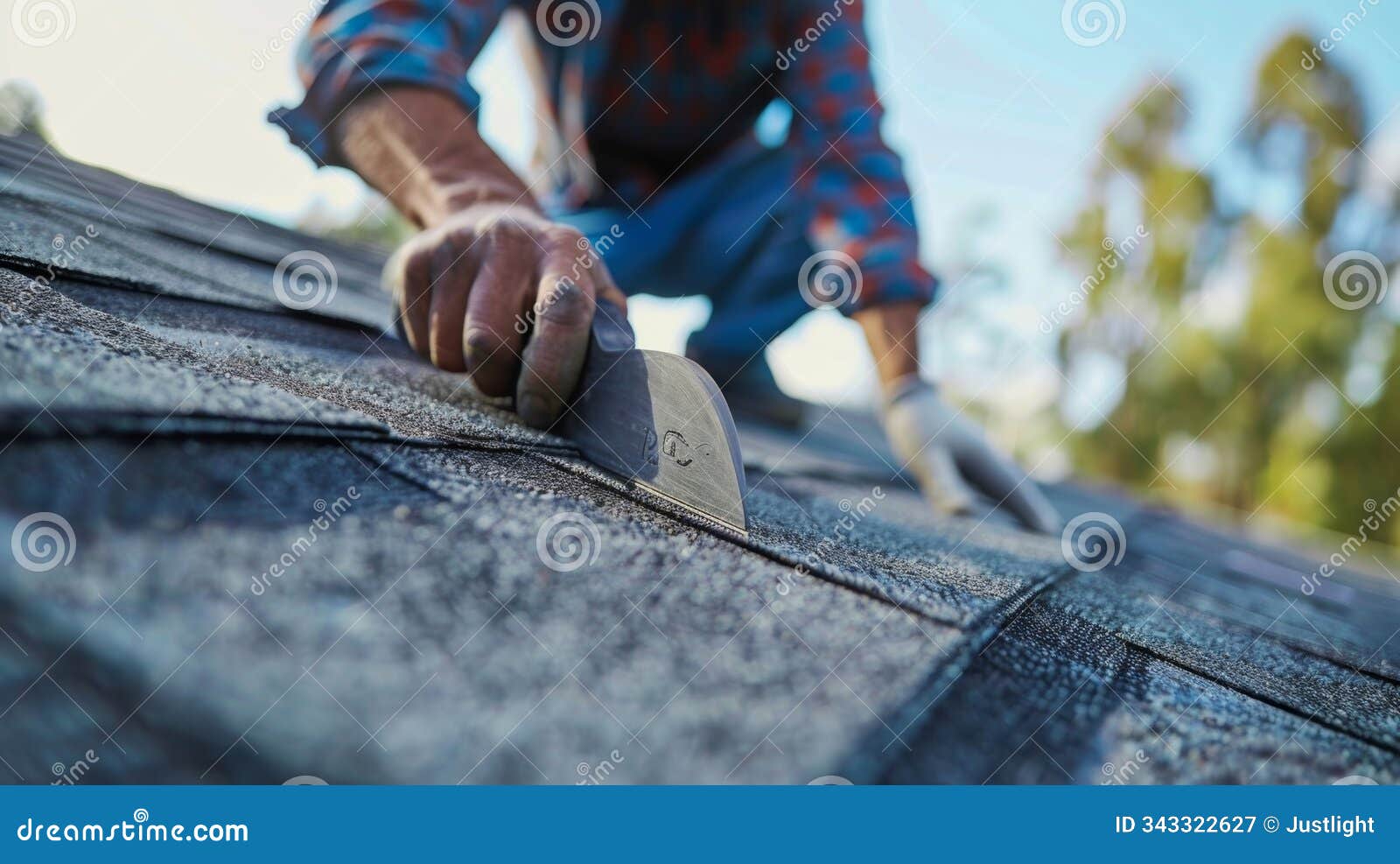A Worker Using a Hand Saw To Carefully Trim and the Edges of the ...