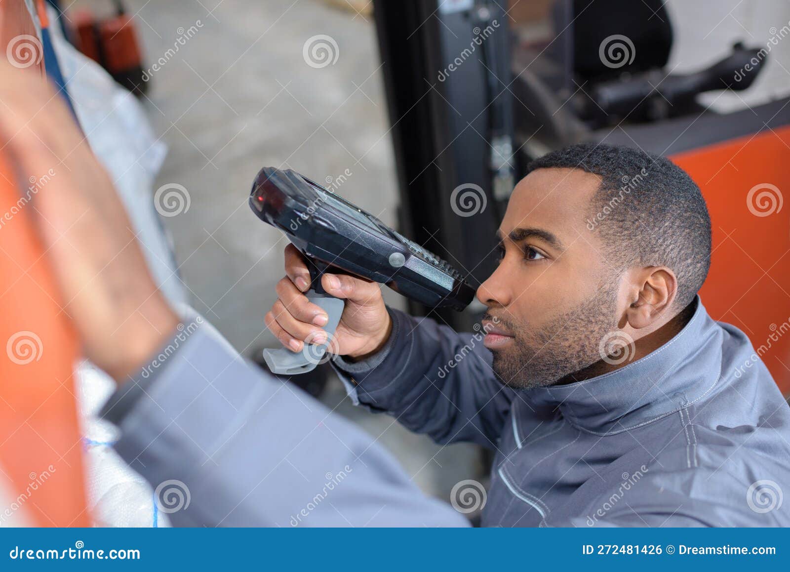 Worker Using Handheld Scanner Stock Photo - Image of ethnicity ...