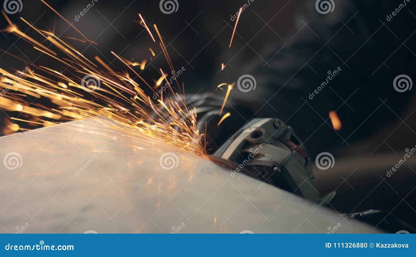 Worker Using Industrial Grinder Stock Photo - Image of construction ...