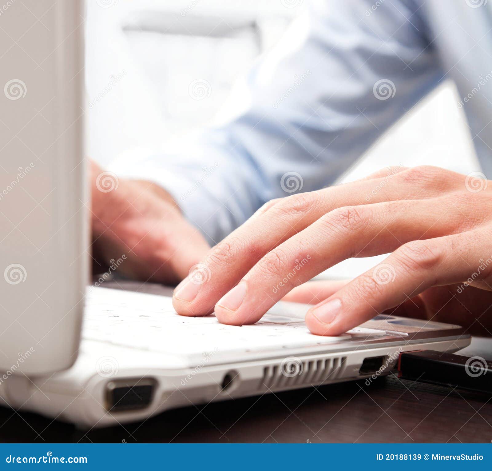 Worker using a laptop stock image. Image of corporate - 20188139