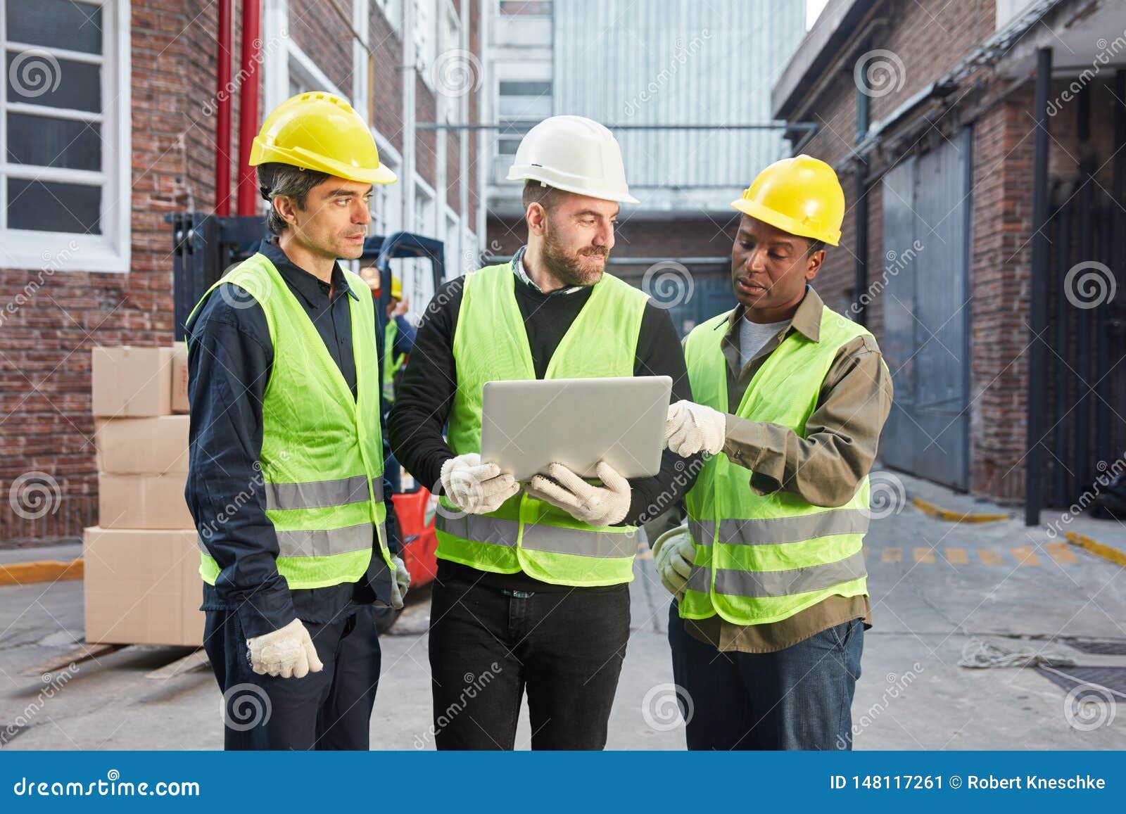 Worker Using Laptop As a Logistics Team Stock Image - Image of ...