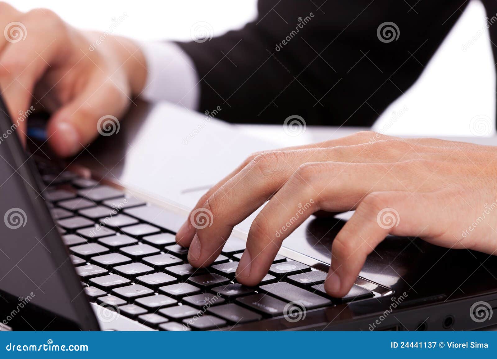 Worker Using a Laptop Computer Stock Image - Image of purchase ...