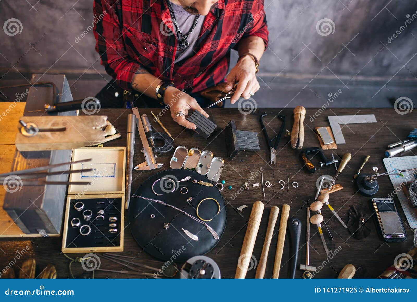 Worker Using Metal Item at Work Stock Image - Image of jewelery, design ...