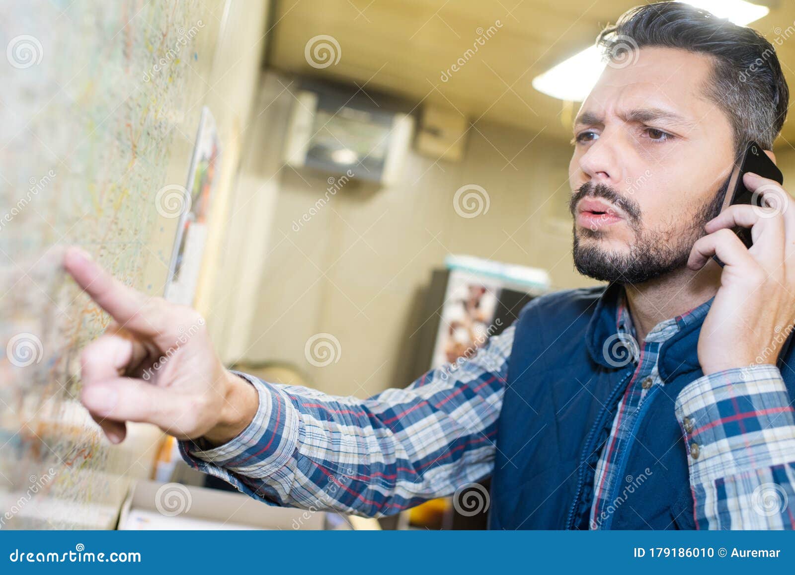 Worker Using Phone in Warehouse Stock Photo - Image of businessman ...