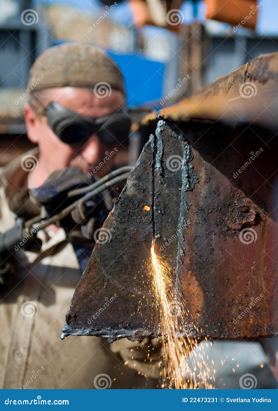 Worker Using a Propane Torch Stock Image - Image of thick, occupation ...