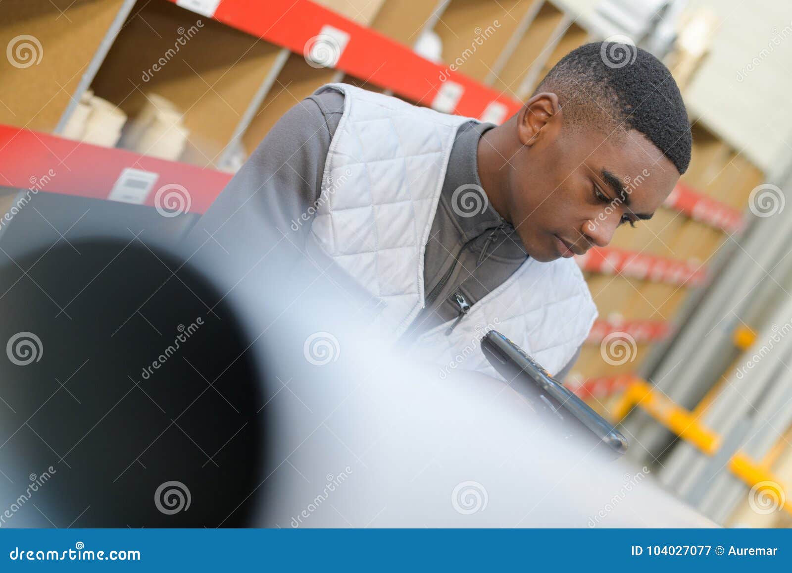 Worker Using Scanner in Warehouse Stock Image - Image of scan, industry ...