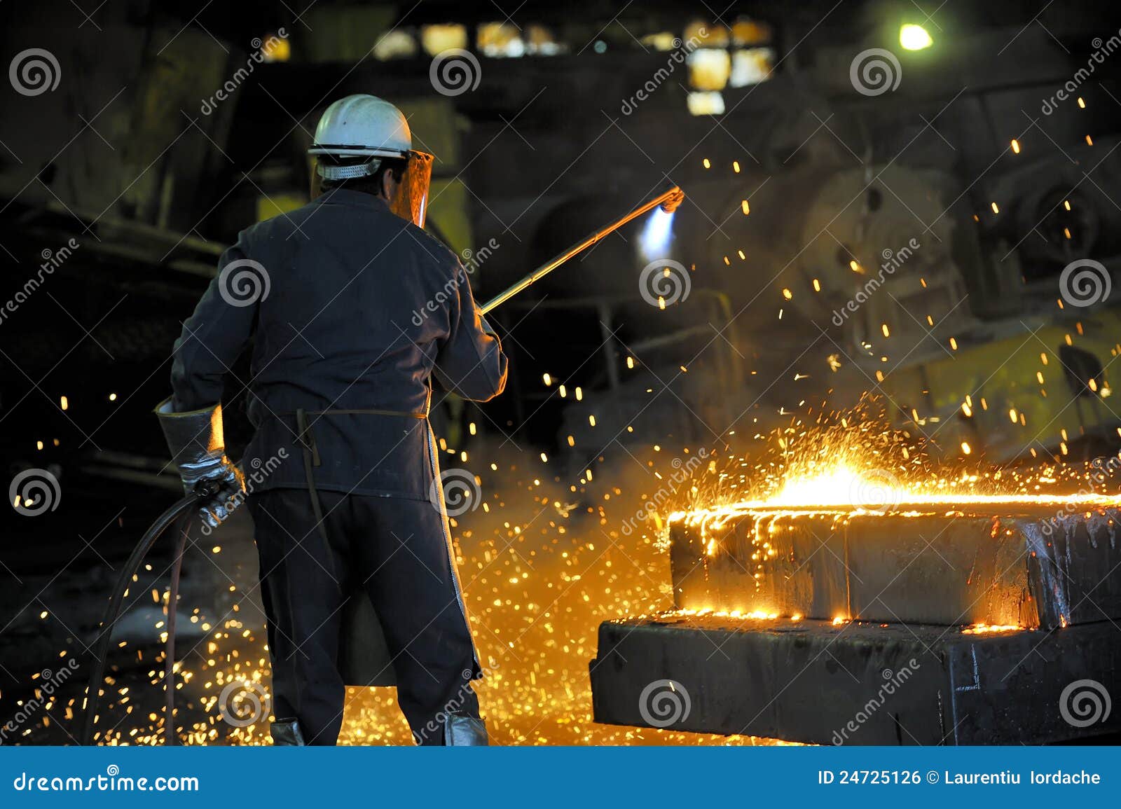 Worker using torch cutter stock photo. Image of equipment - 24725126