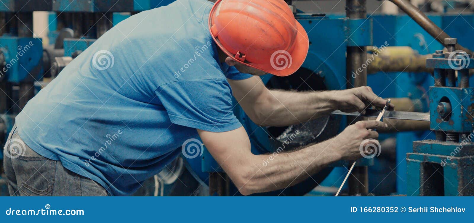 Worker Using a Vernier Caliper Measurement of Rebar Stock Photo - Image ...