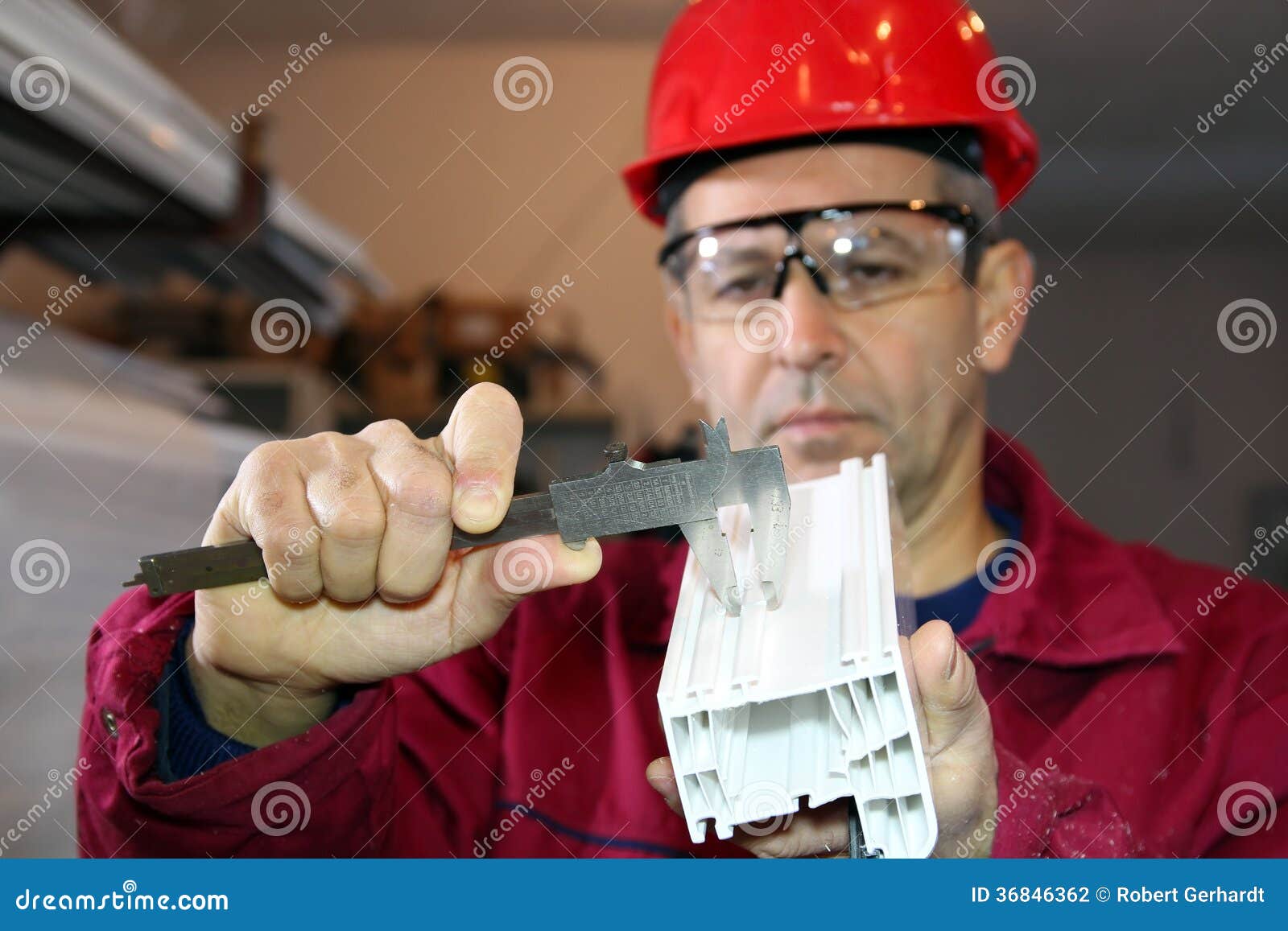 Worker Using A Vernier Caliper Stock Photo | CartoonDealer.com #36846362