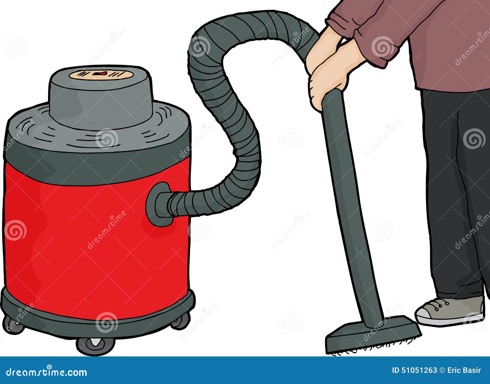 Worker Using Wet-Dry Vacuum Stock Illustration - Illustration of copy ...