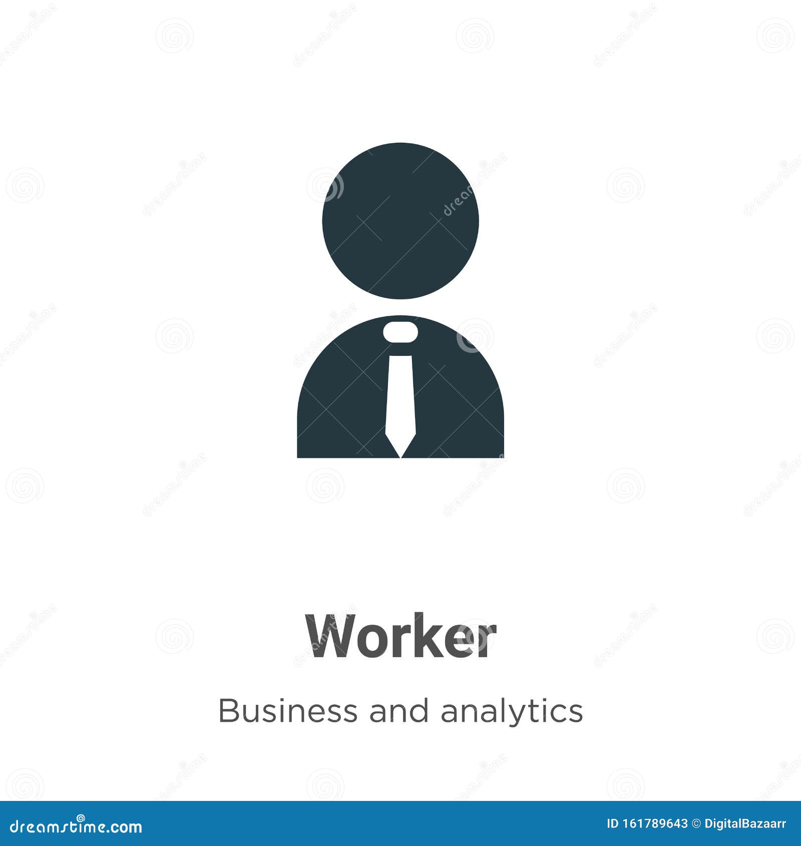 Worker Vector Icon on White Background. Flat Vector Worker Icon Symbol ...