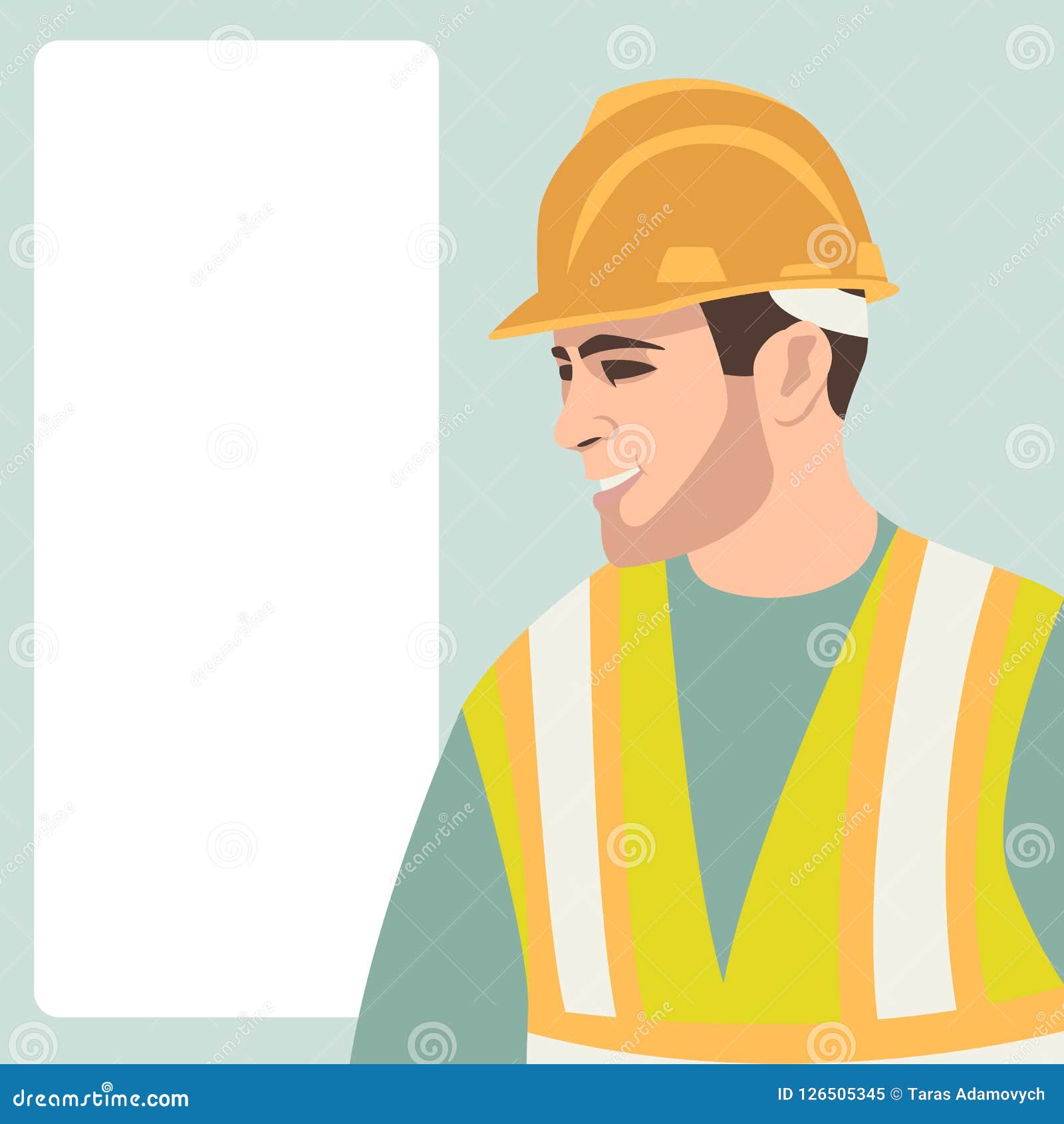 Worker Vector Illustration Front Side Flat Style Stock Vector ...