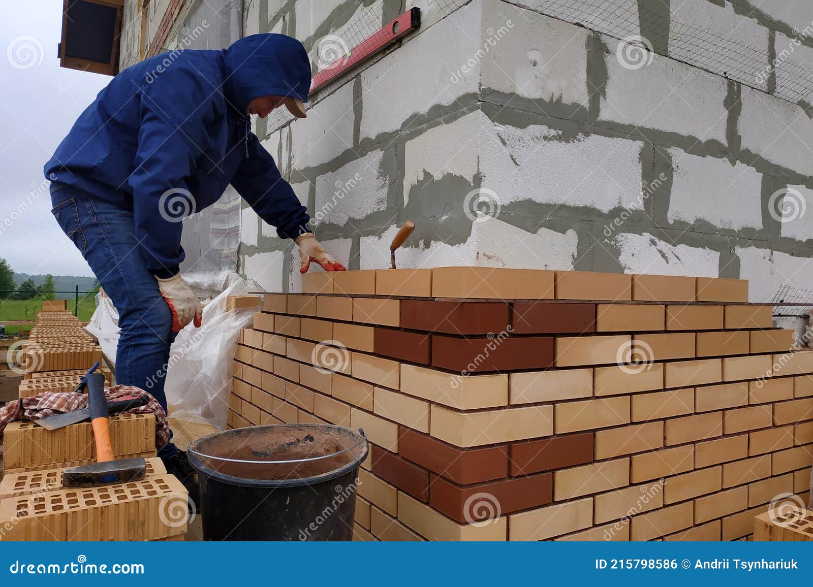 The Worker Walls The Walls Of The House With Red Brick Facade, The ...