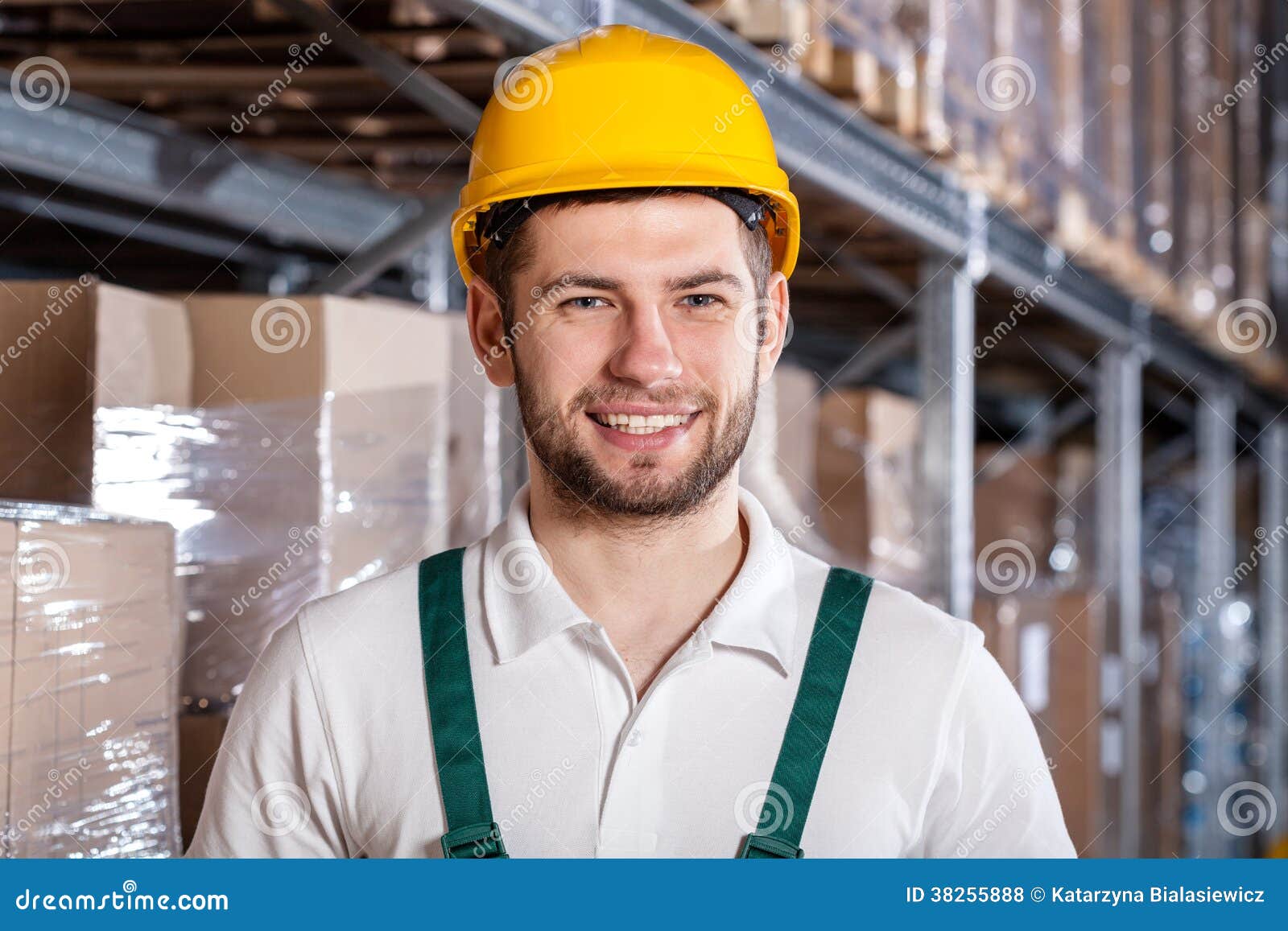 Worker in warehouse stock photo. Image of equipment, carton - 38255888