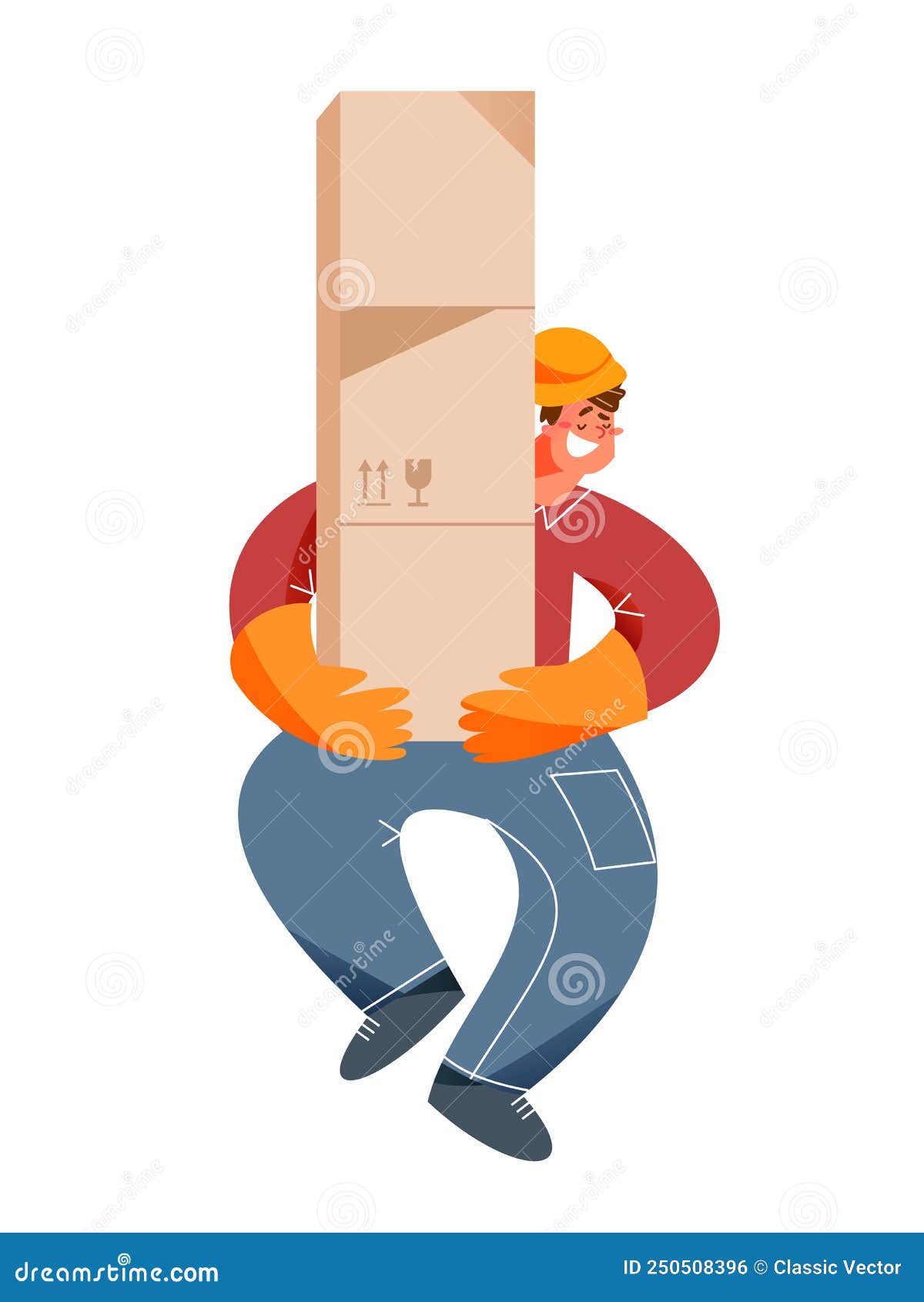 Worker of Warehouse Holding Parcels, Man in Loader Uniform Carrying ...