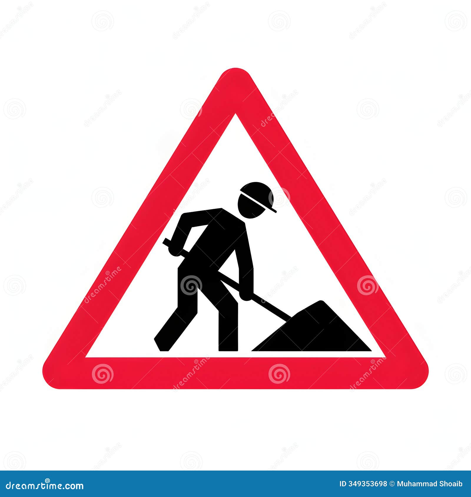 Worker Warning Sign in Red Triangle Emphasizes Safety with Bold, Clear ...