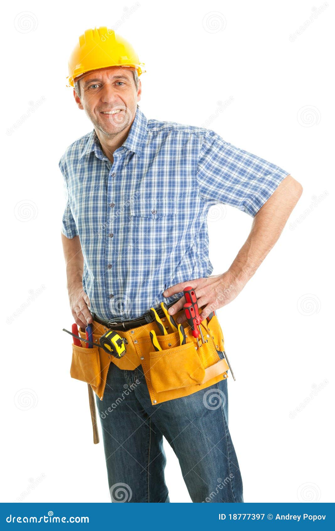 Worker wearing hard hat stock image. Image of hardhat - 18777397