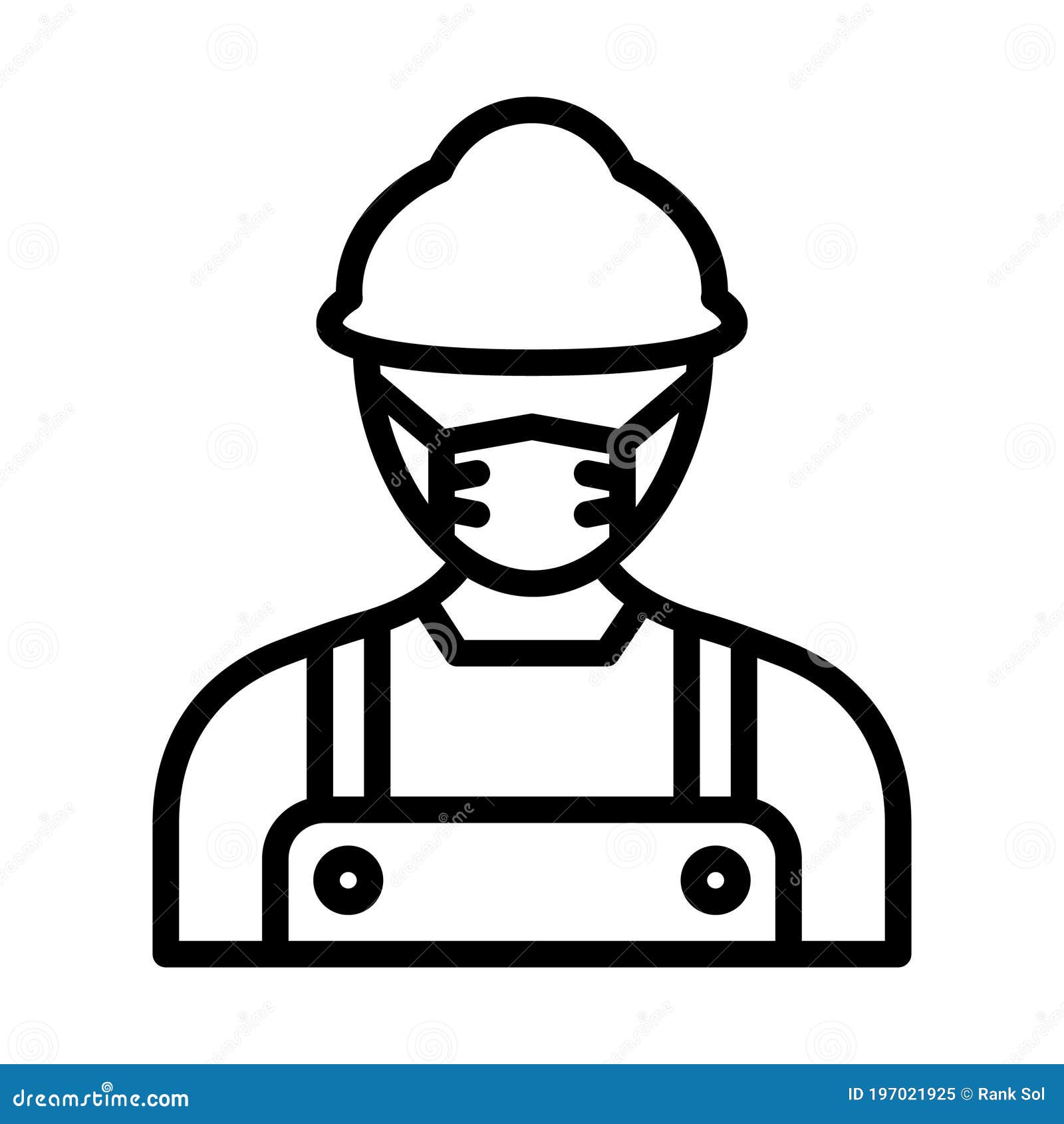 Worker Wearing Mask Vector Icon Which Can Easily Modify or Edit Stock ...