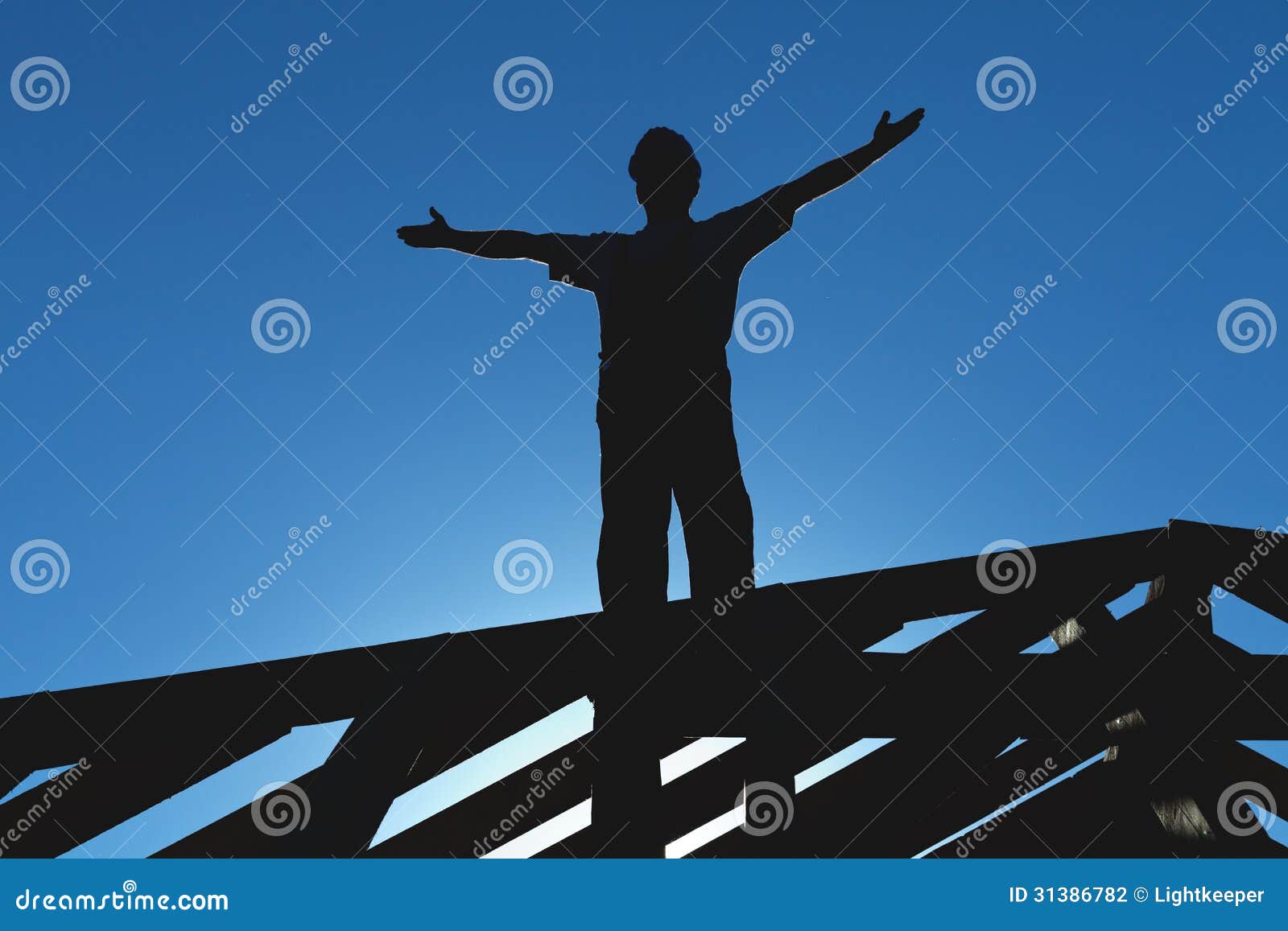Worker Welcoming the Sun Starting the Workday Stock Photo - Image of ...