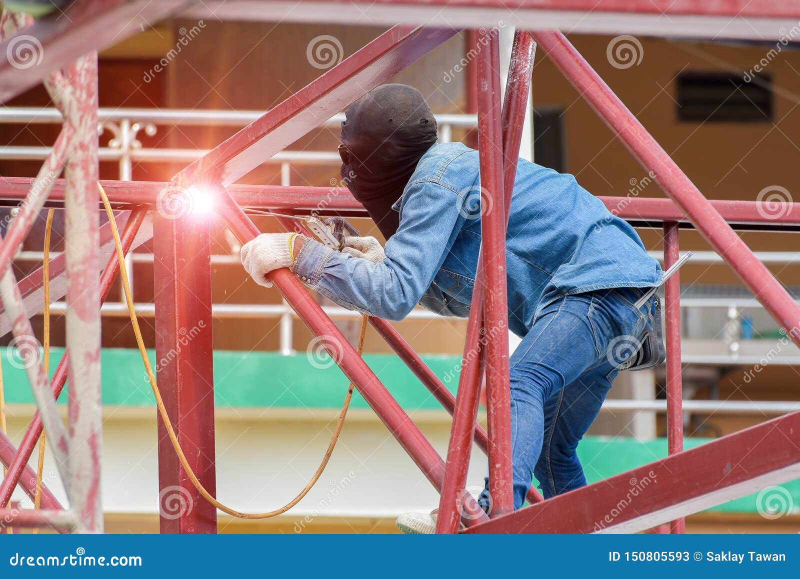 Welding Construction on Height Area. Stock Image - Image of ... Welding Construction on Height Area. Stock Image - Image of ...