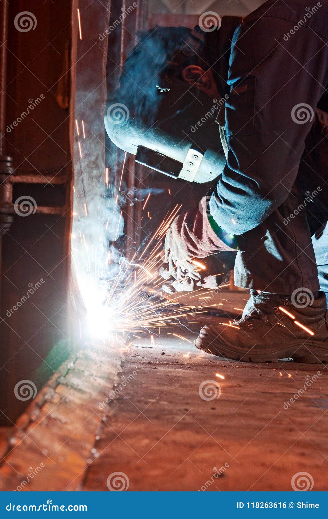 Gas welding stock photo. Image of repair, iron, mask - 118263616