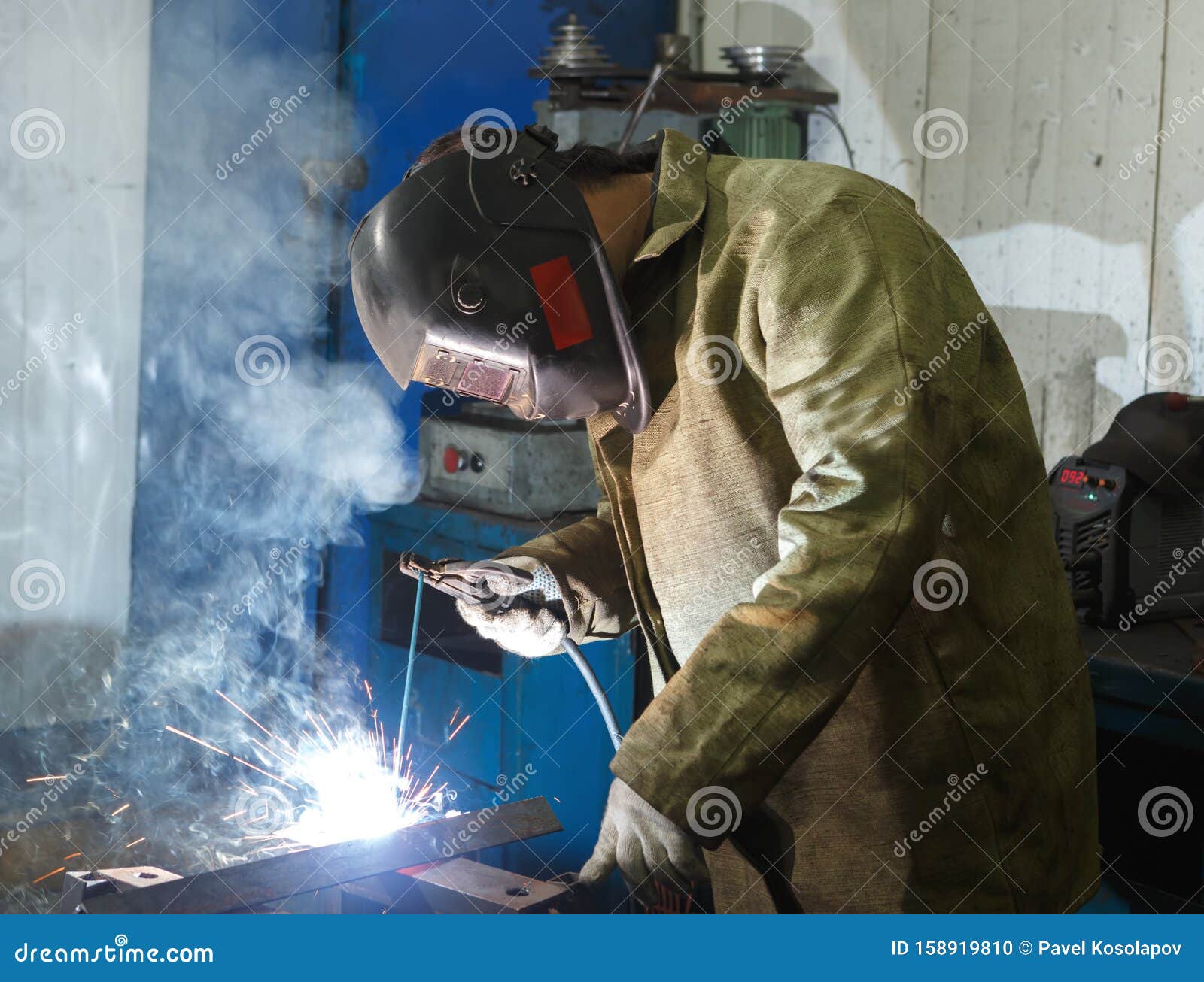 Welding of Metal Structures Stock Photo - Image of safety, manufacture ...