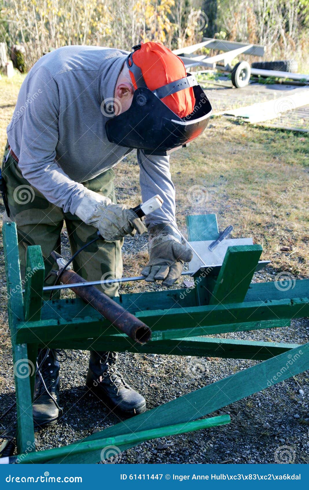 Worker welding steel stock image. Image of iron, light - 61411447